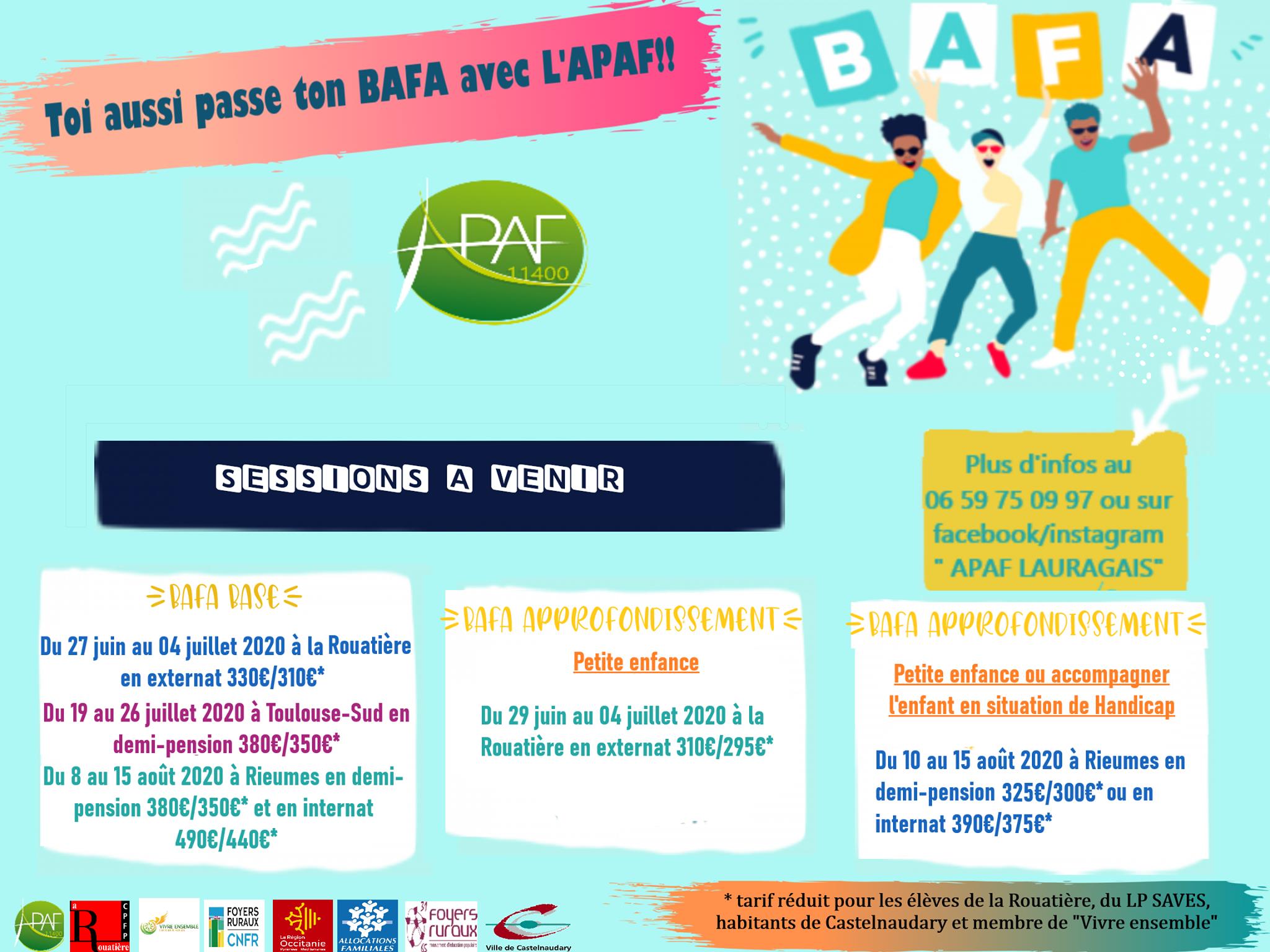 Nouvelles sessions BAFA